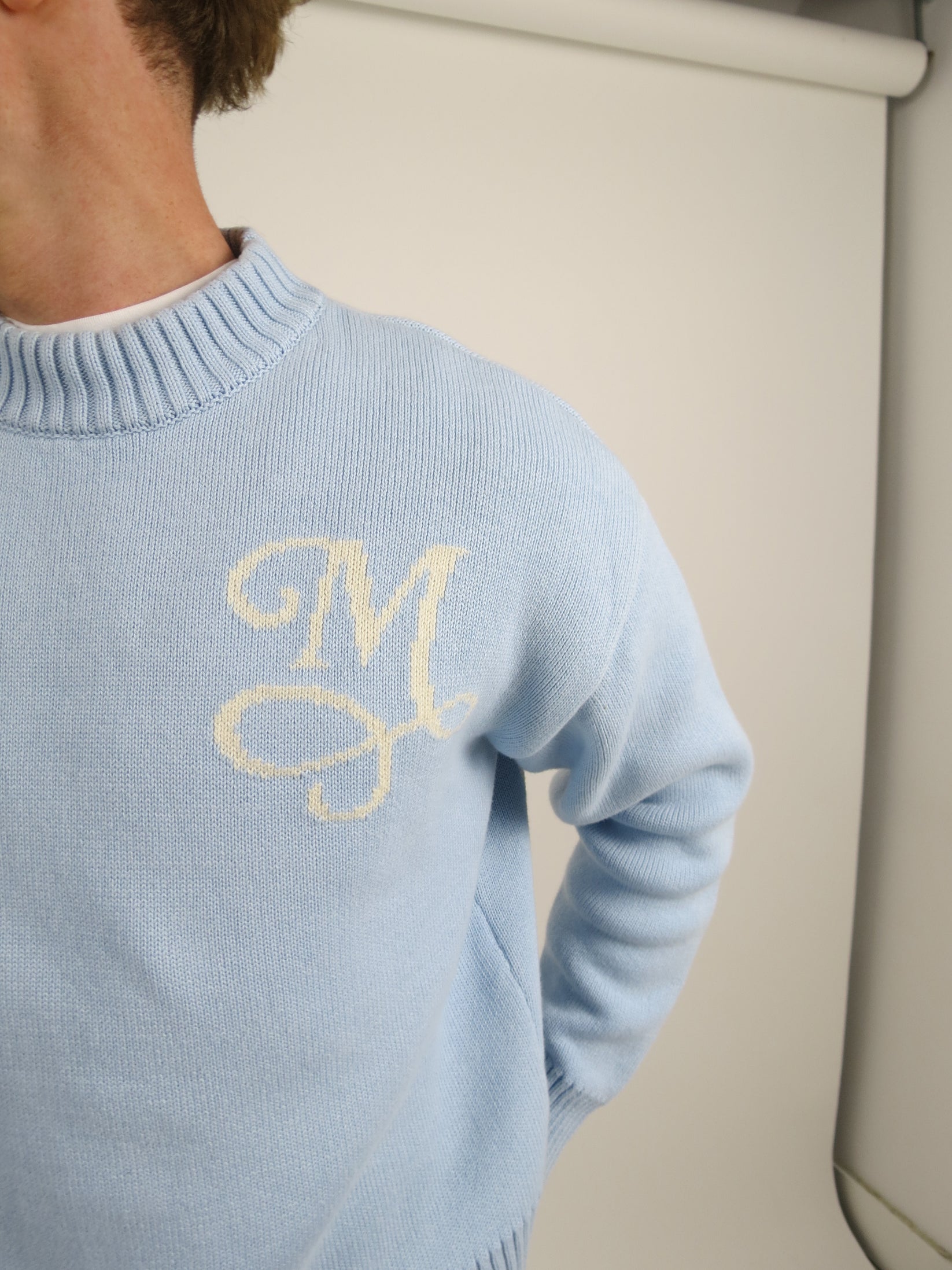Signature M Sweater - Blue – Maison Monnaie